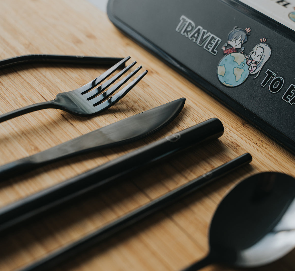 Full Black Travel Cutlery Set – Chonnyday